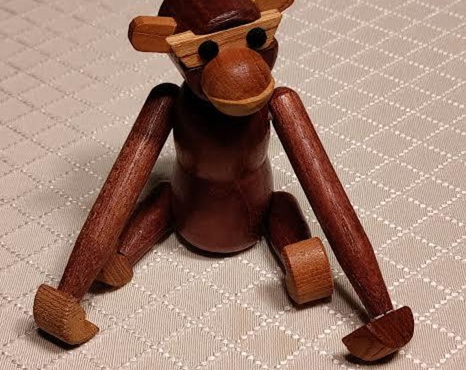 MCM Wooden Articulated Teak Monkey Made in Japan With Jointed Limbs and ...