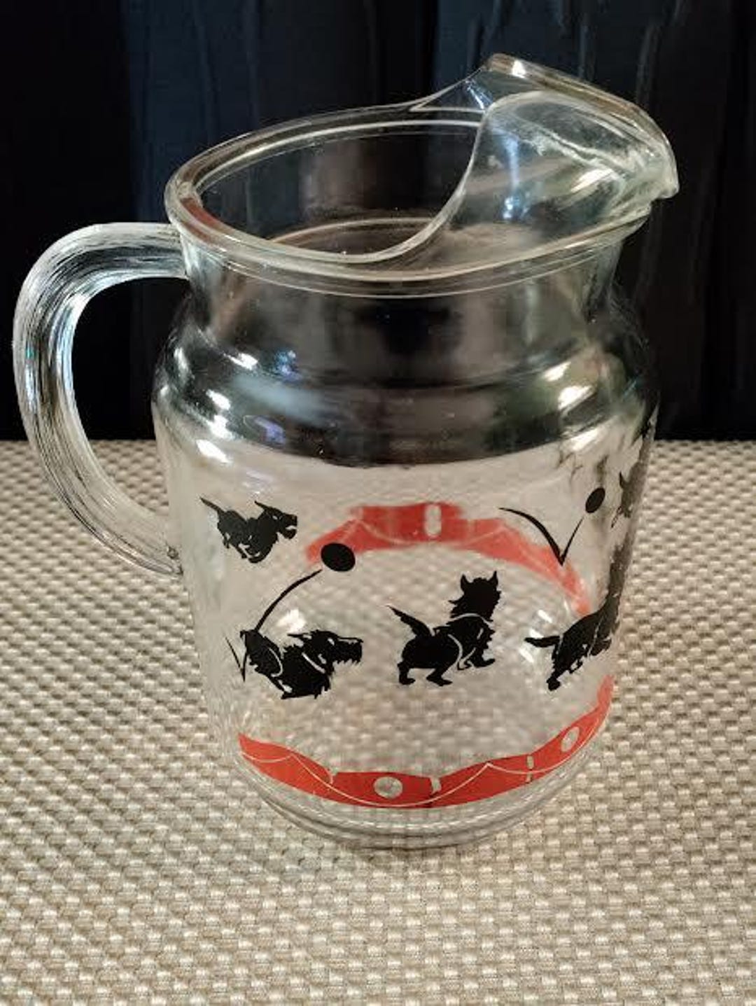 Federal Glass Scotty Dog Pitcher With Vivid Graphics - Etsy