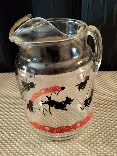 Federal Glass Scotty Dog Pitcher With Vivid Graphics - Etsy