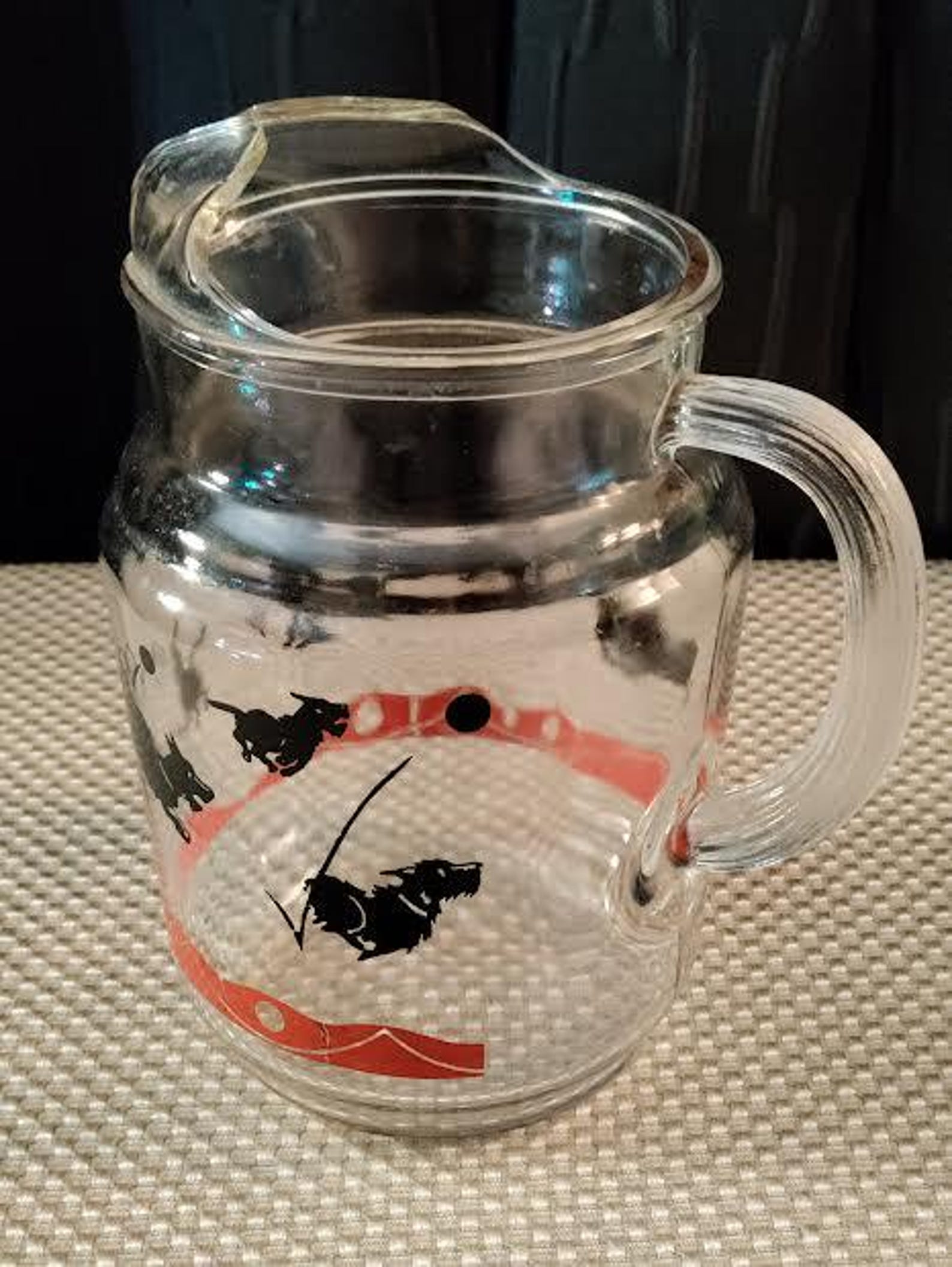 Federal Glass Scotty Dog Pitcher With Vivid Graphics - Etsy