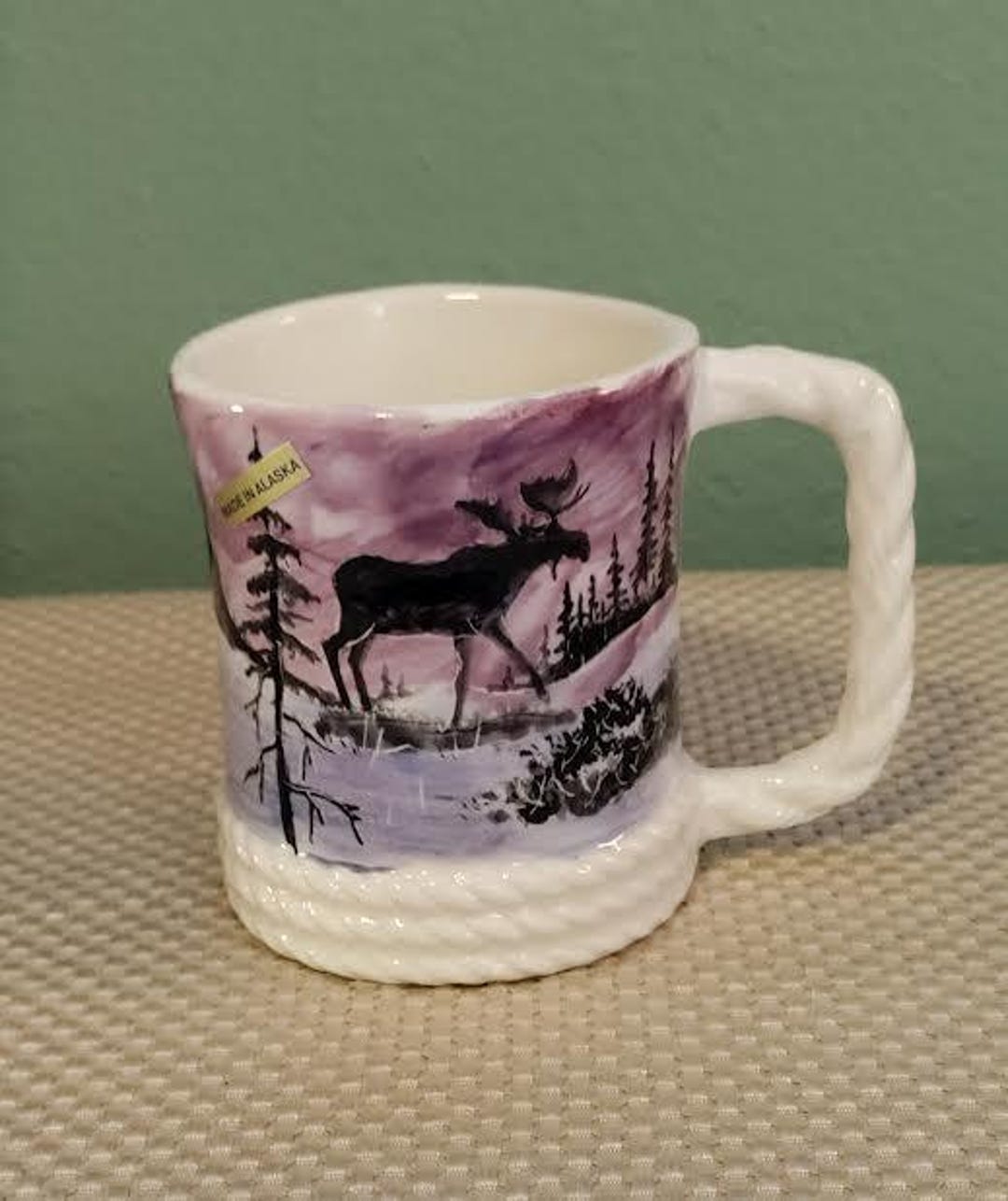 Hand-painted Alaskan Mug With Pretty Scenery and a Moose by Mugs + Jugs ...