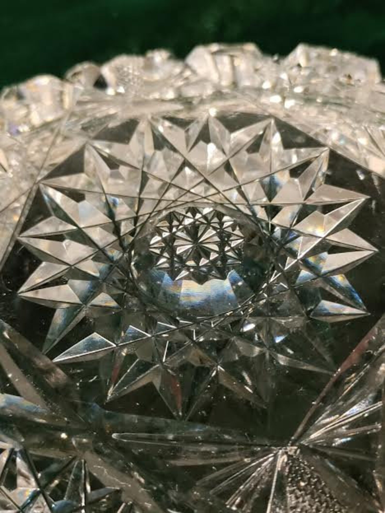 ABP Crystal Cut Sawtooth Candy or Nut Bowl in Stunning Condition - Etsy