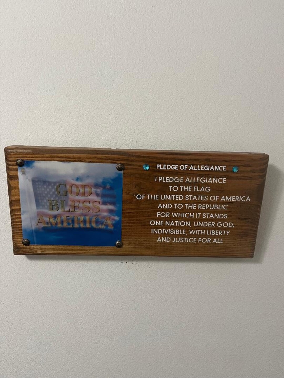 Pledge of Allegiance Patriotic Indoor Hanging Wall Wood Sign - Etsy