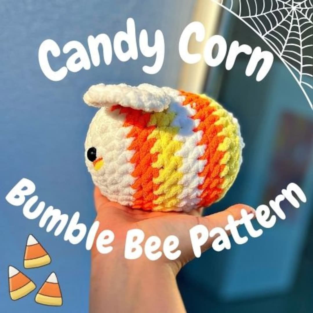 Candy Corn Bumble Bee Crochet Pattern | Halloween Crochet Pattern - Etsy