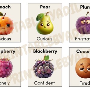24 Printable Fruit Flashcards for Kids, Fruits & Funny Realistic ...