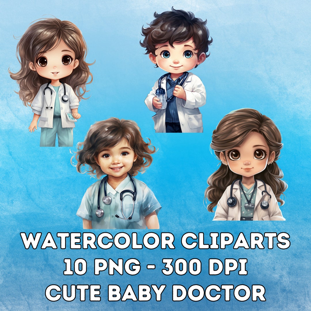 Cute Baby Doctor Watercolor Clipart - Etsy