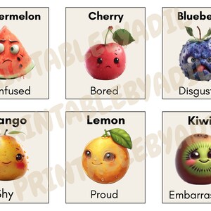 24 Printable Fruit Flashcards for Kids, Fruits & Funny Realistic ...
