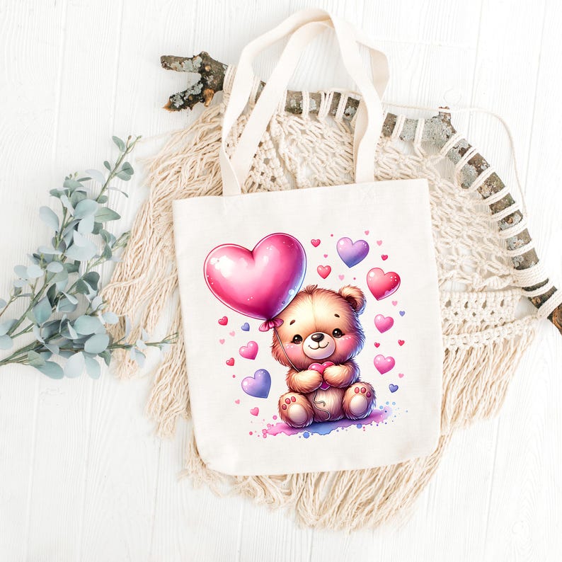 20 Watercolor Valentine’s Cute Animals Clipart (digital Download ...