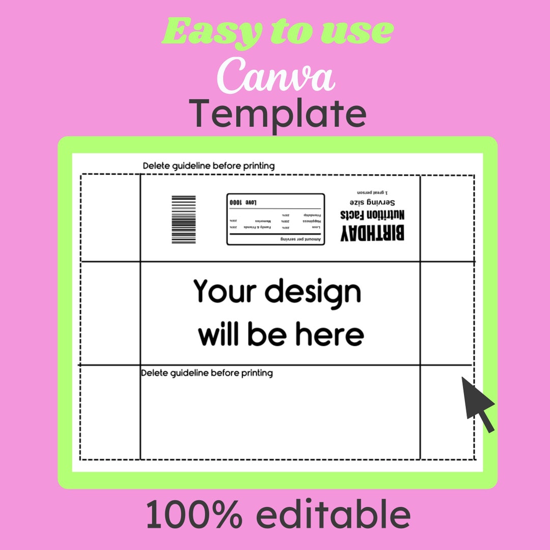 Blank Mini Chocolate Wrapper Template Canva - Etsy