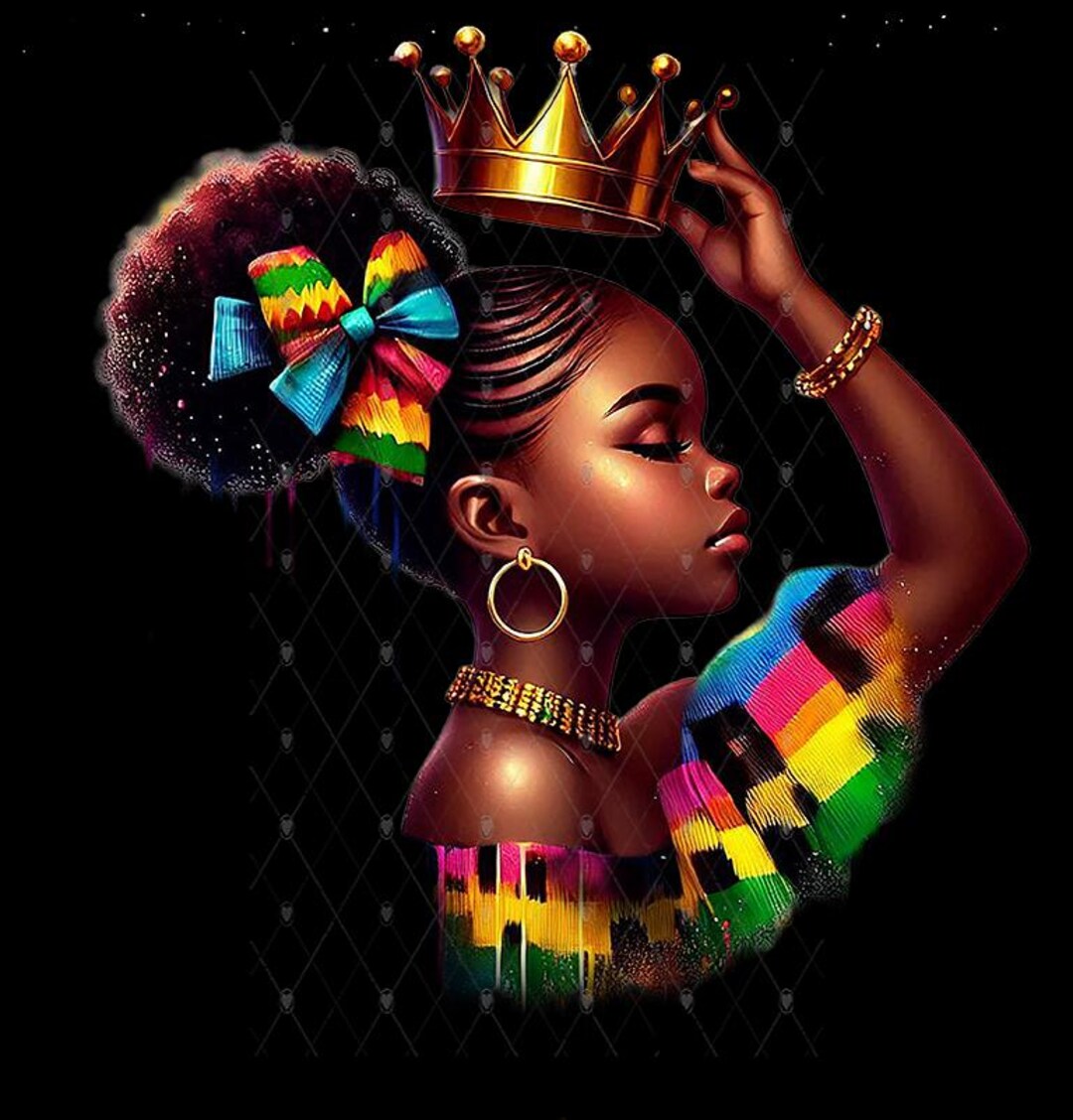 Rise Queen Art Print: African American Girl With Crown (digital ...