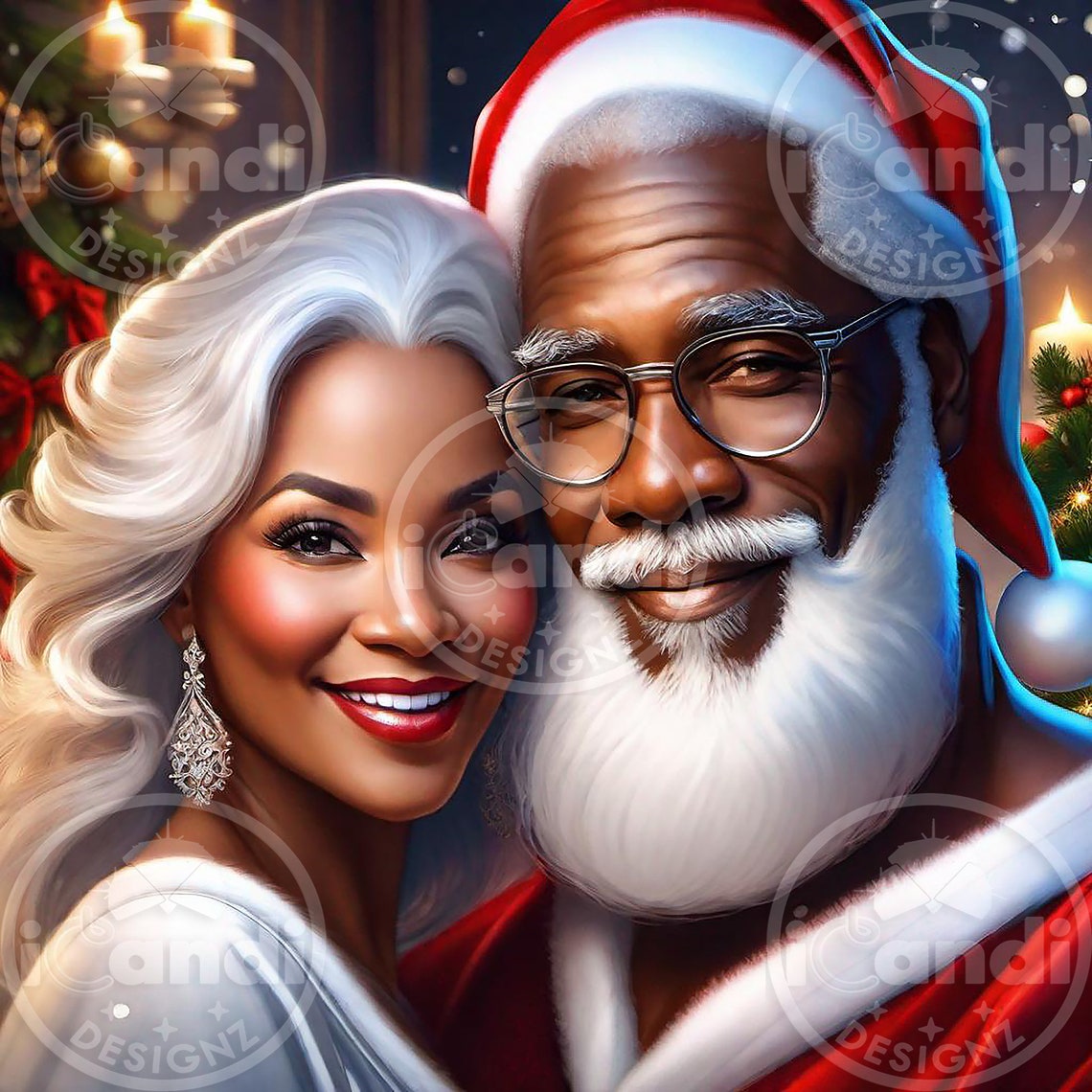 African American Santa and Mrs. Claus Christmas Image (digital Download ...