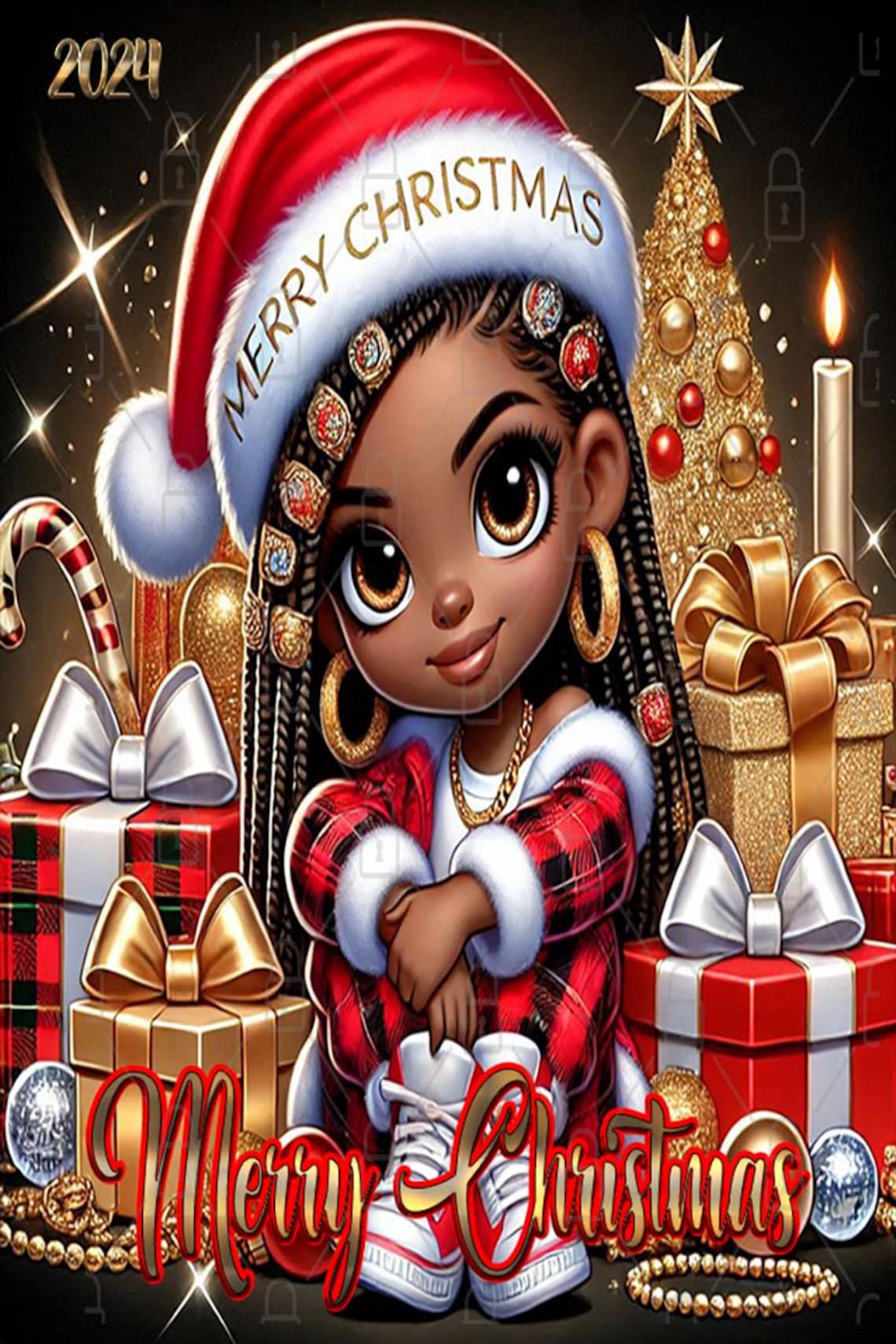 African American Christmas Card Template, Merry Christmas, Children ...