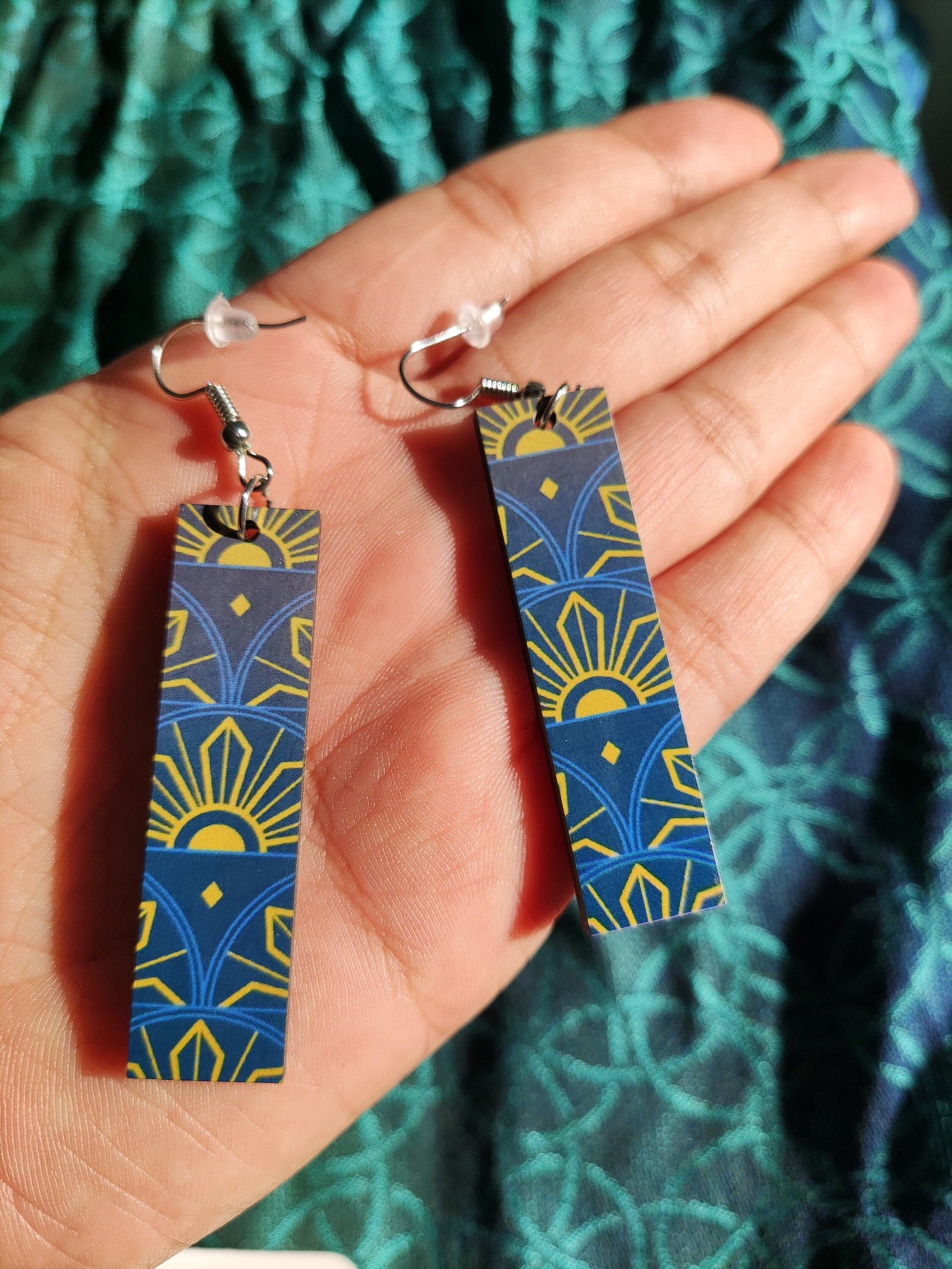 Filipino Earrings, Handmade Filipino Sun Pattern Wood Earrings Unique ...