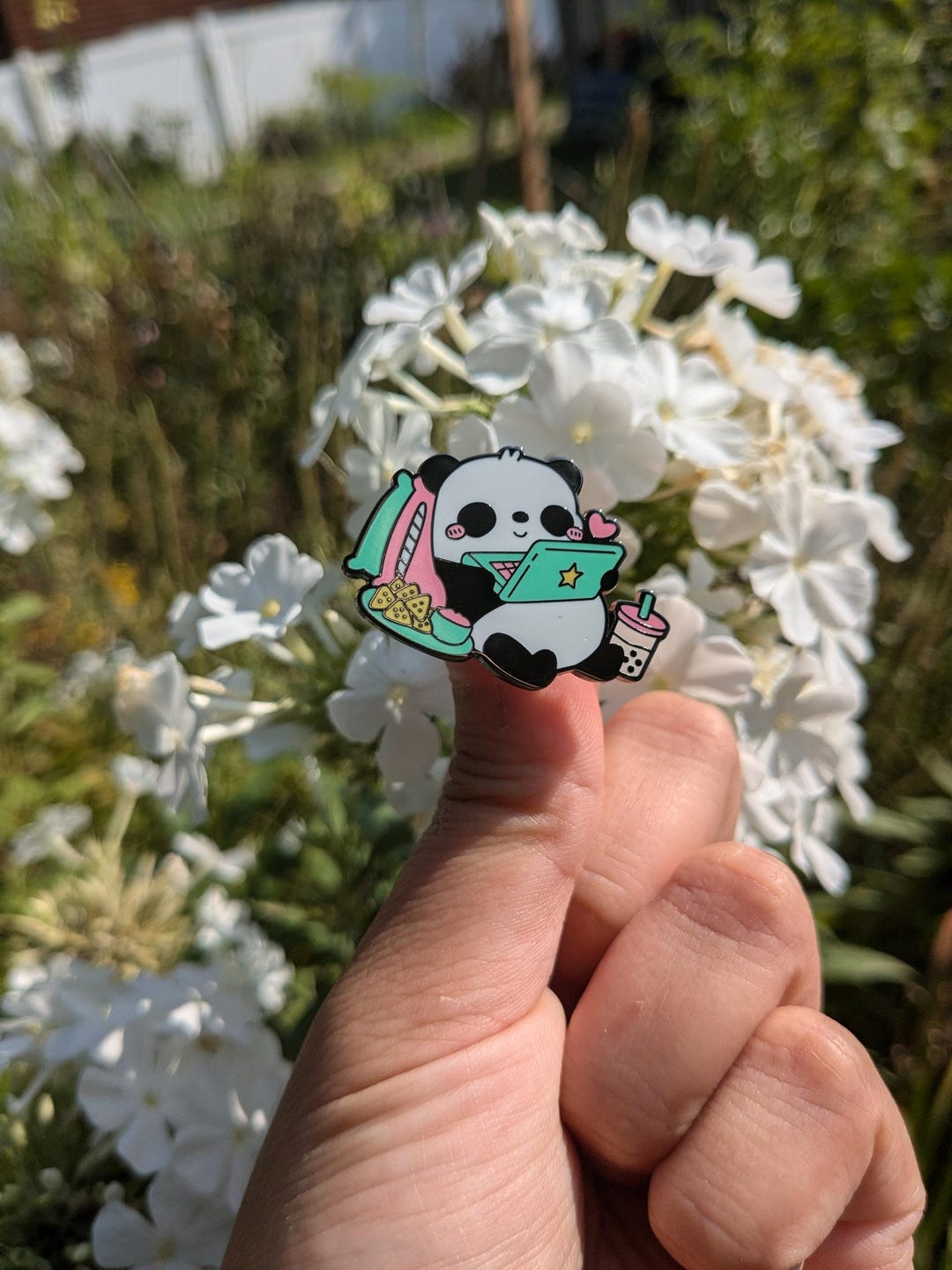 Panda Pin, Kawaii Enamel Pin, Funny Panda Pin With Laptop and Chips ...