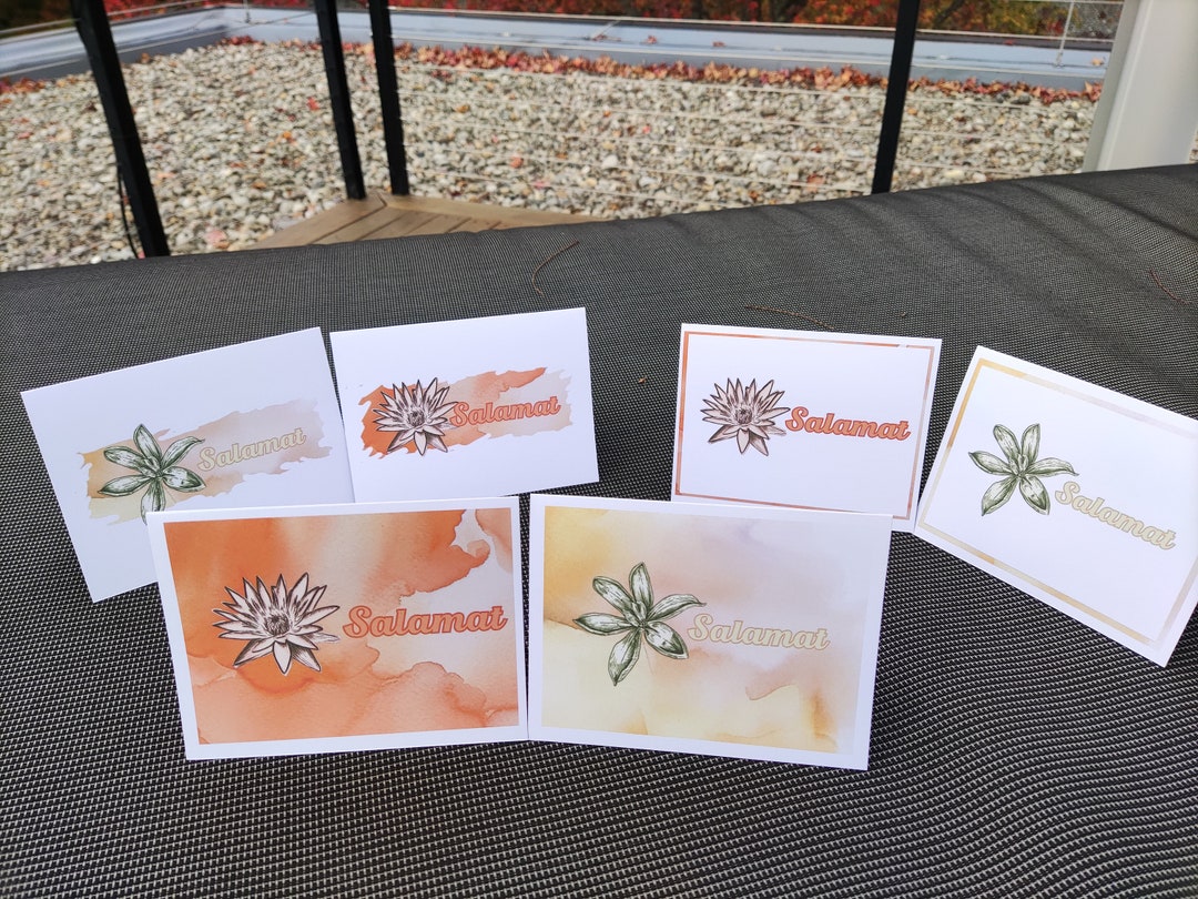 Salamat Thank You Cards 3 Pack, Filipino Flowers - Etsy