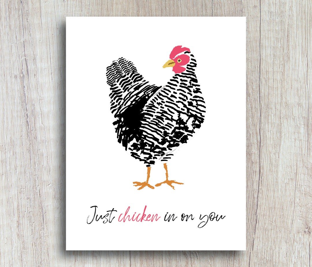 Just Chicken in on You | Get Well Greeting Card | Cute Animal Pun Card ...