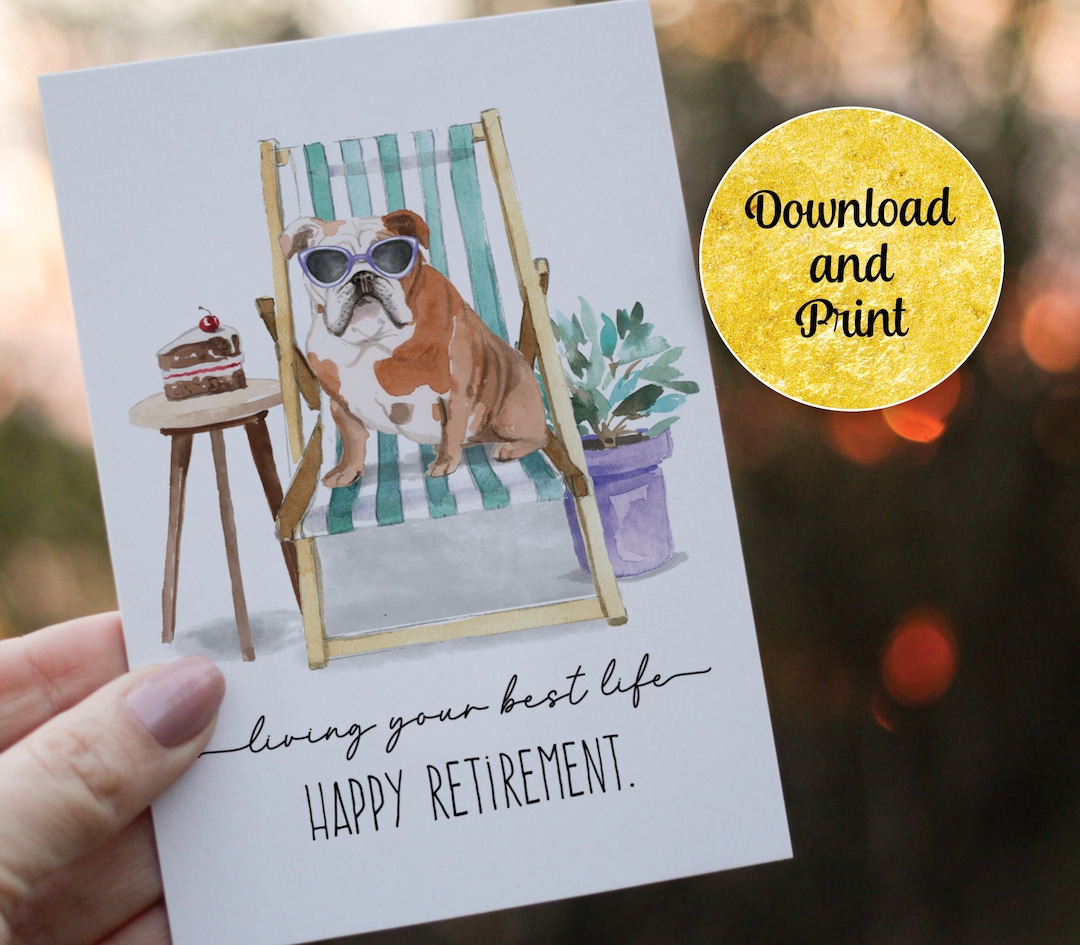 Happy Retirement Greeting Card Instant Download Printable | Cute Funny ...