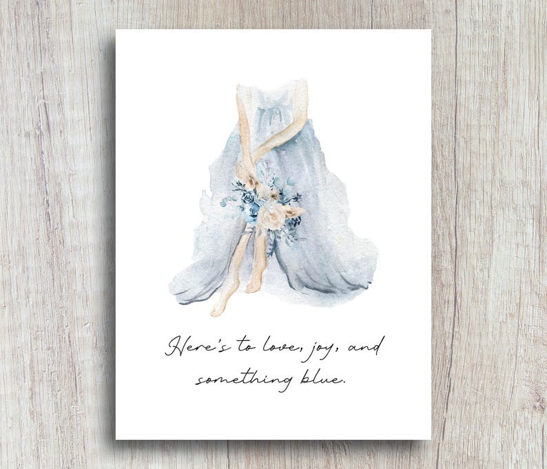 Something Blue Bridal Shower Card: Elegant Wedding Greeting - Etsy
