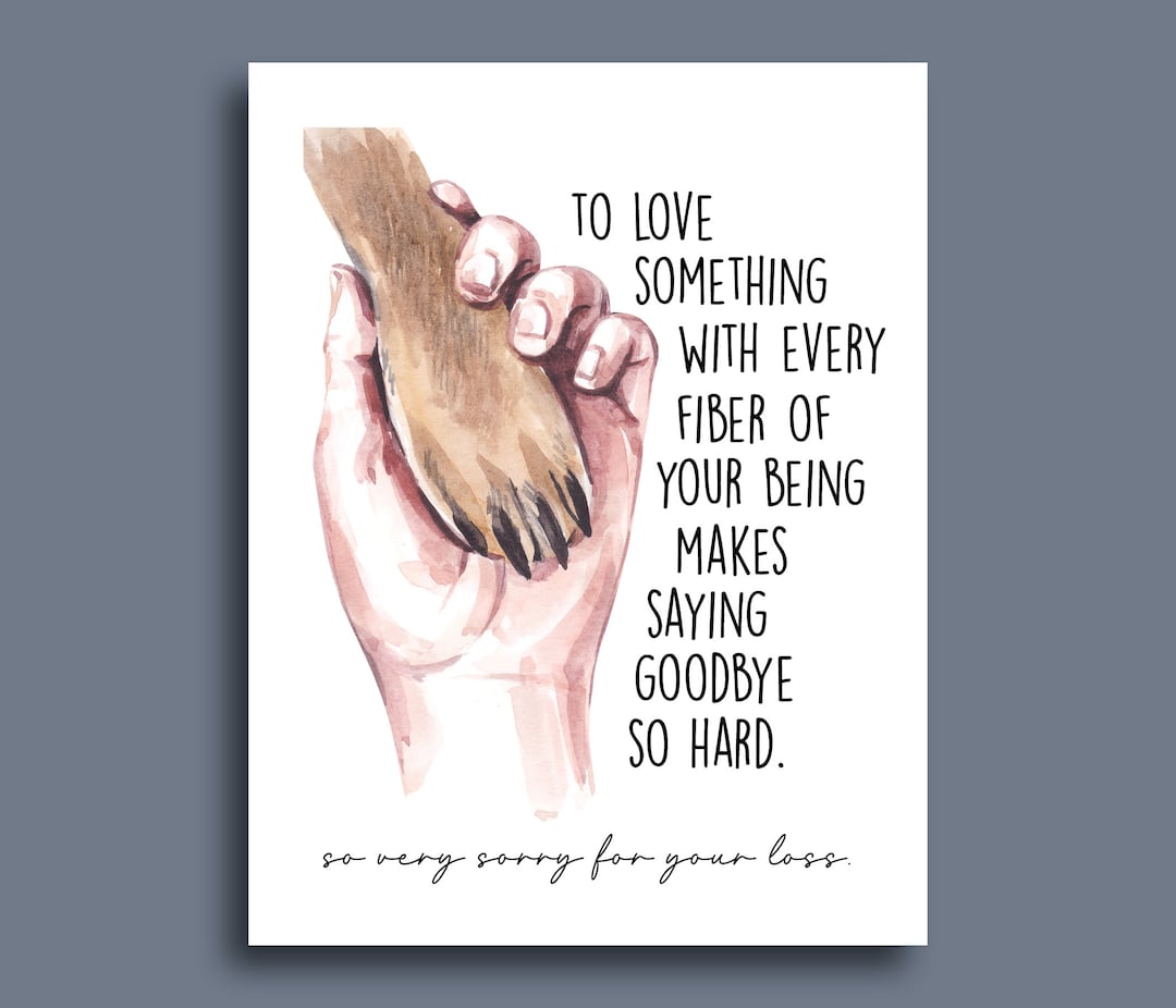 So Sorry for Your Loss | Pet Loss Card | Card for Grieving Friend ...
