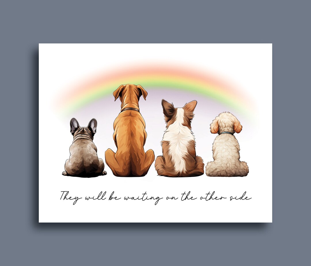 Pet Loss Sympathy Card: Rainbow Bridge Condolences - Etsy