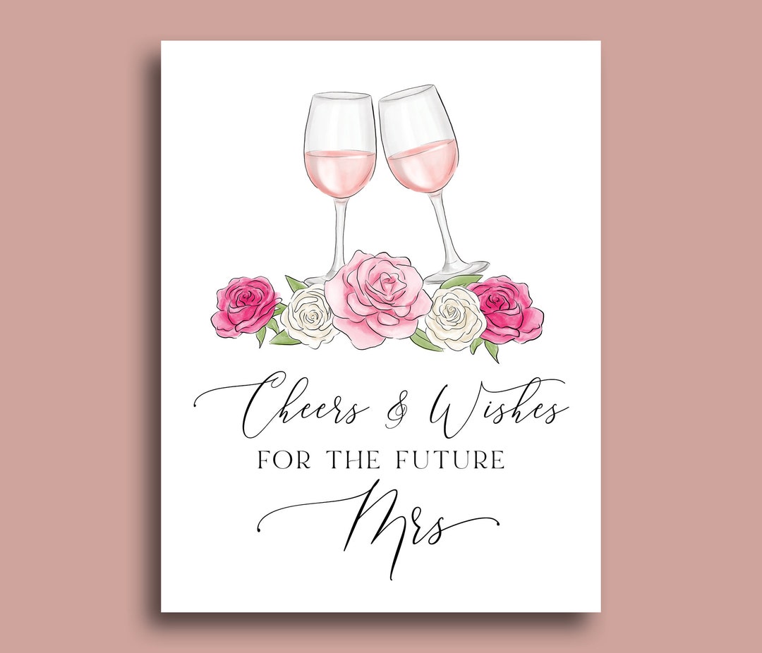 Cheers and Wishes for the Future Mrs | Card for Bride to Be | Bridal ...