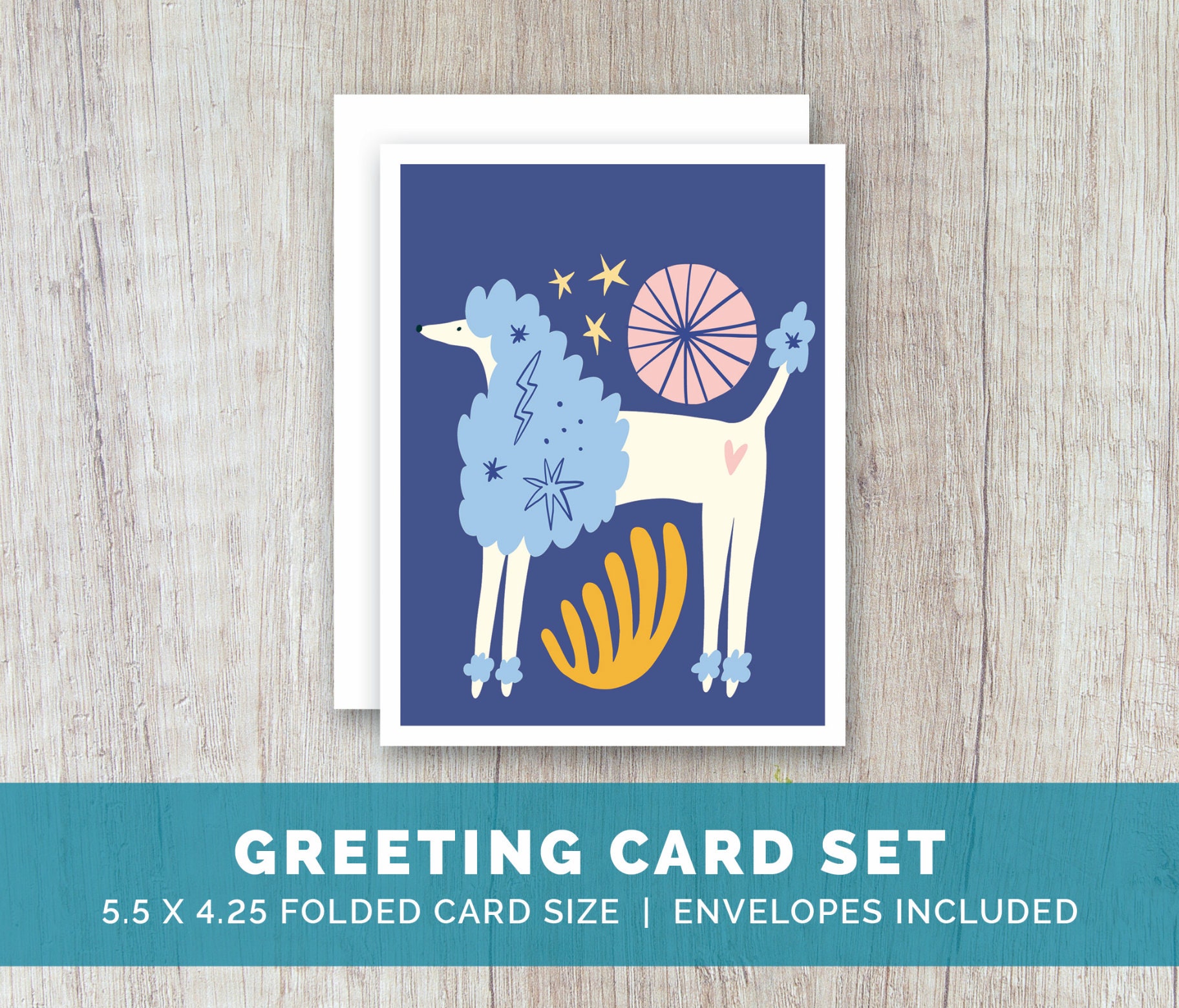 Colorful Dog Themed Greeting Cards Set of 10 Cards and Envelopes Blank ...