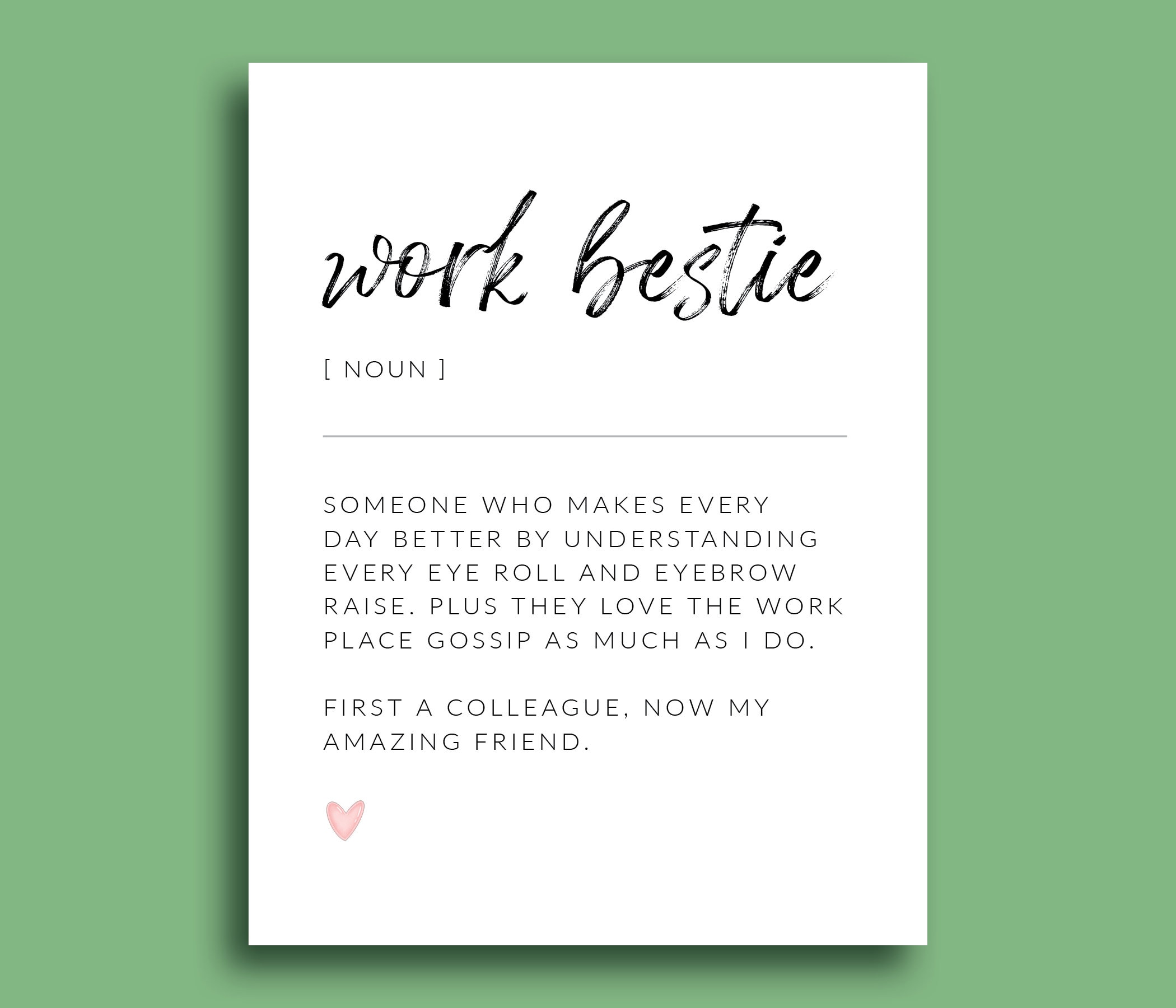 Work Bestie Greeting Card: Funny Friendship Gift for Coworker - Etsy