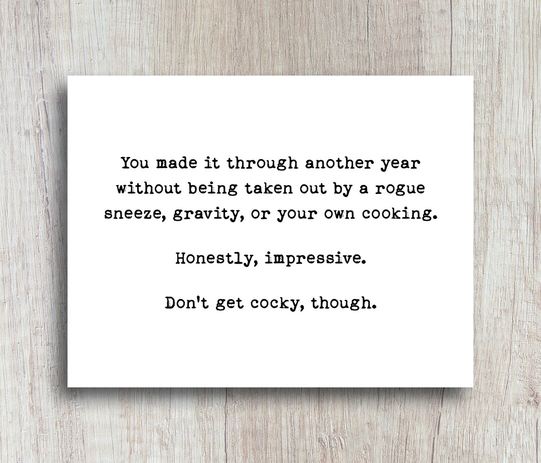 Don't Get Cocky Birthday Card: Dark Humor Sarcastic Joke - Etsy