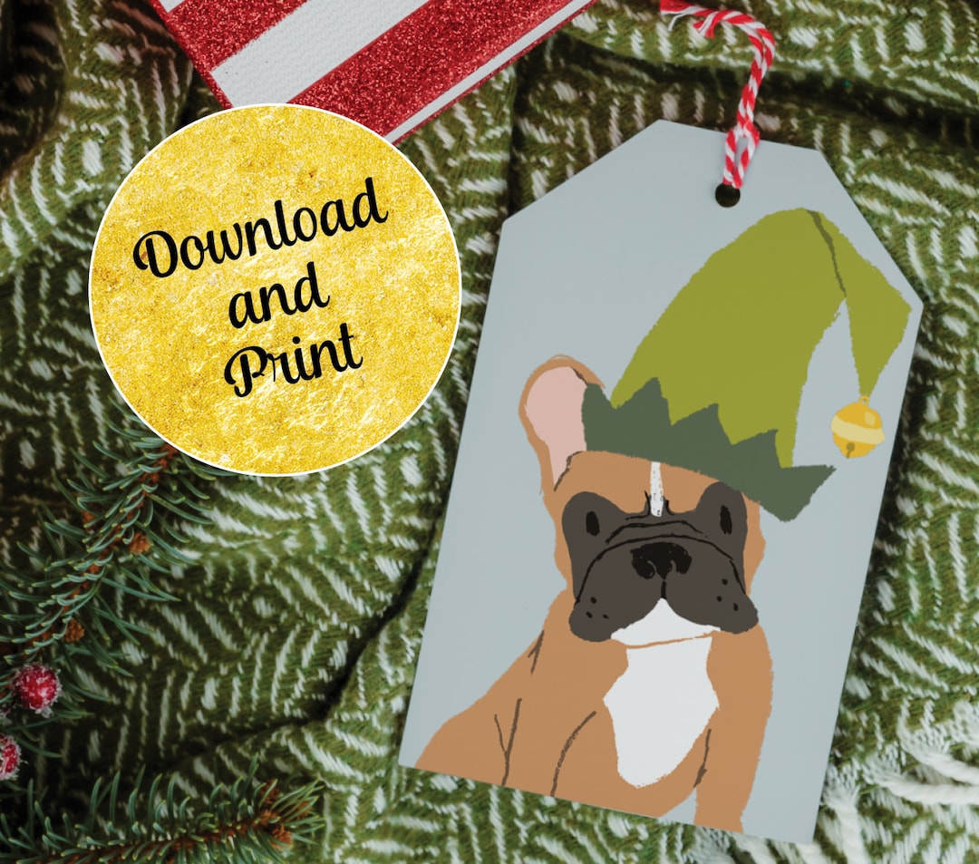 French Bulldog Printable Christmas Gift Tags Set of 6 | Dog Lovers ...