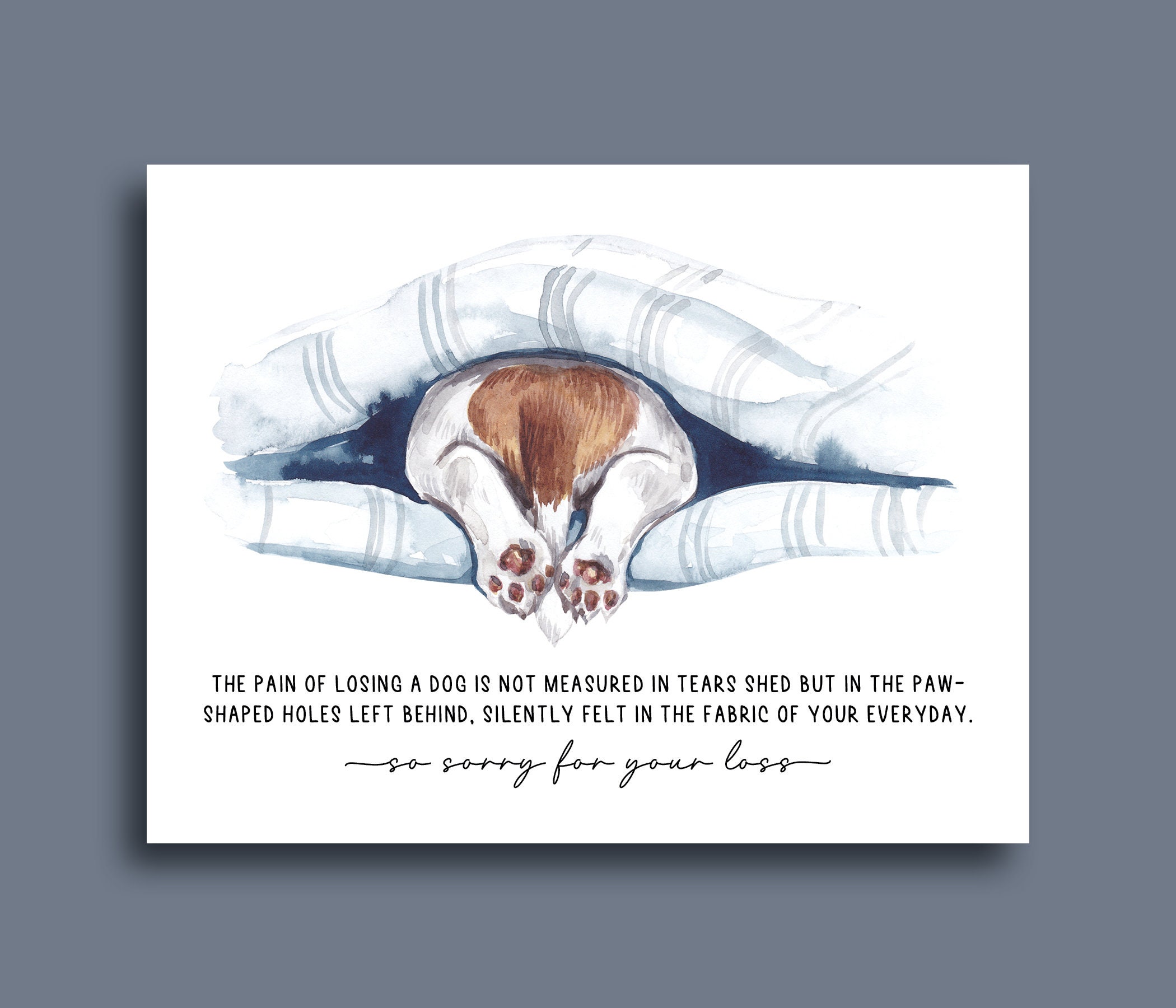So Sorry for Your Loss Pet Loss Card Card for Grieving Friend Loss of ...