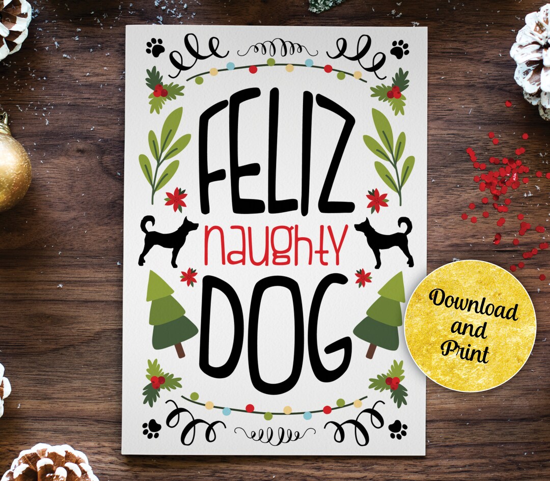 Christmas Card for Dog Lovers | Instant Download | Printable Dog ...