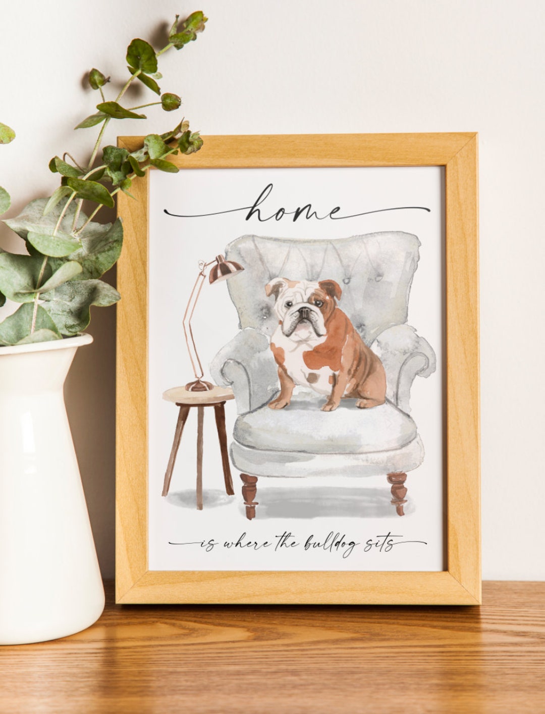 English Bulldog Art Print, Dog Wall Decor, Bulldog Lover, Home Decor ...
