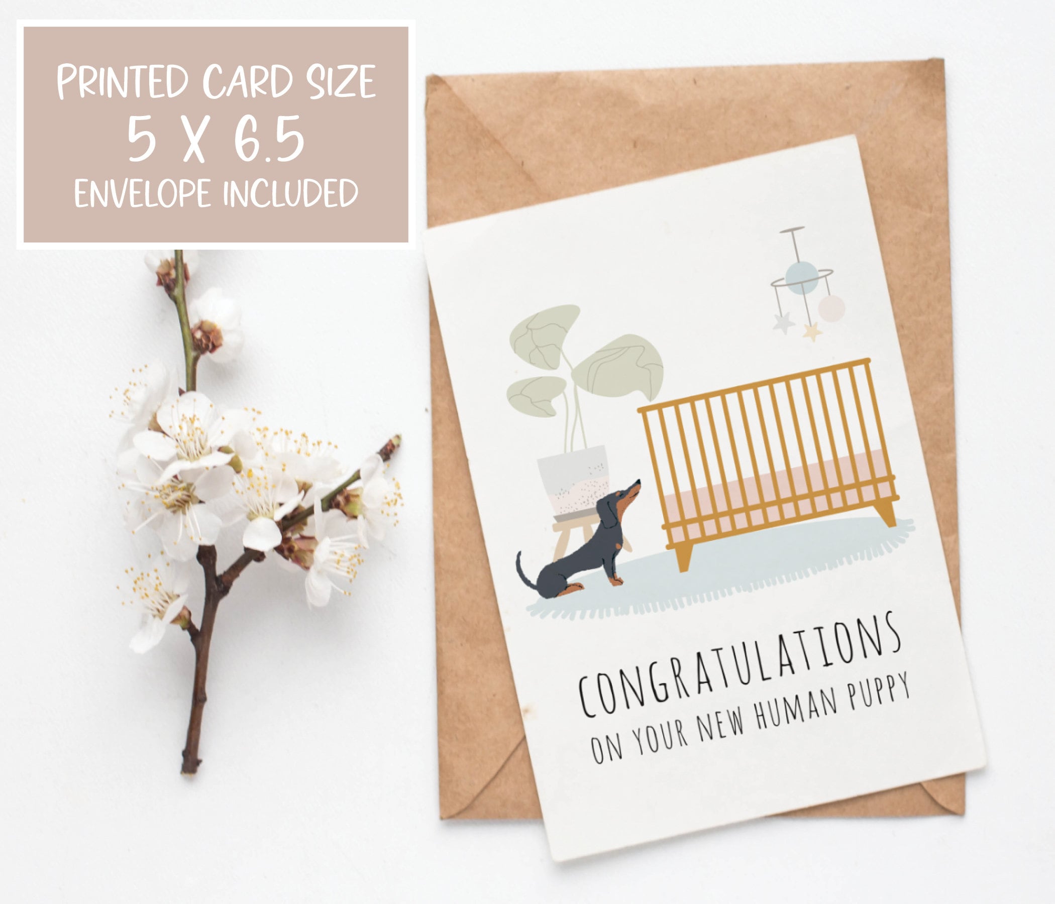 Congratulations on Your New Human Puppy | Baby Shower Card | Card for ...