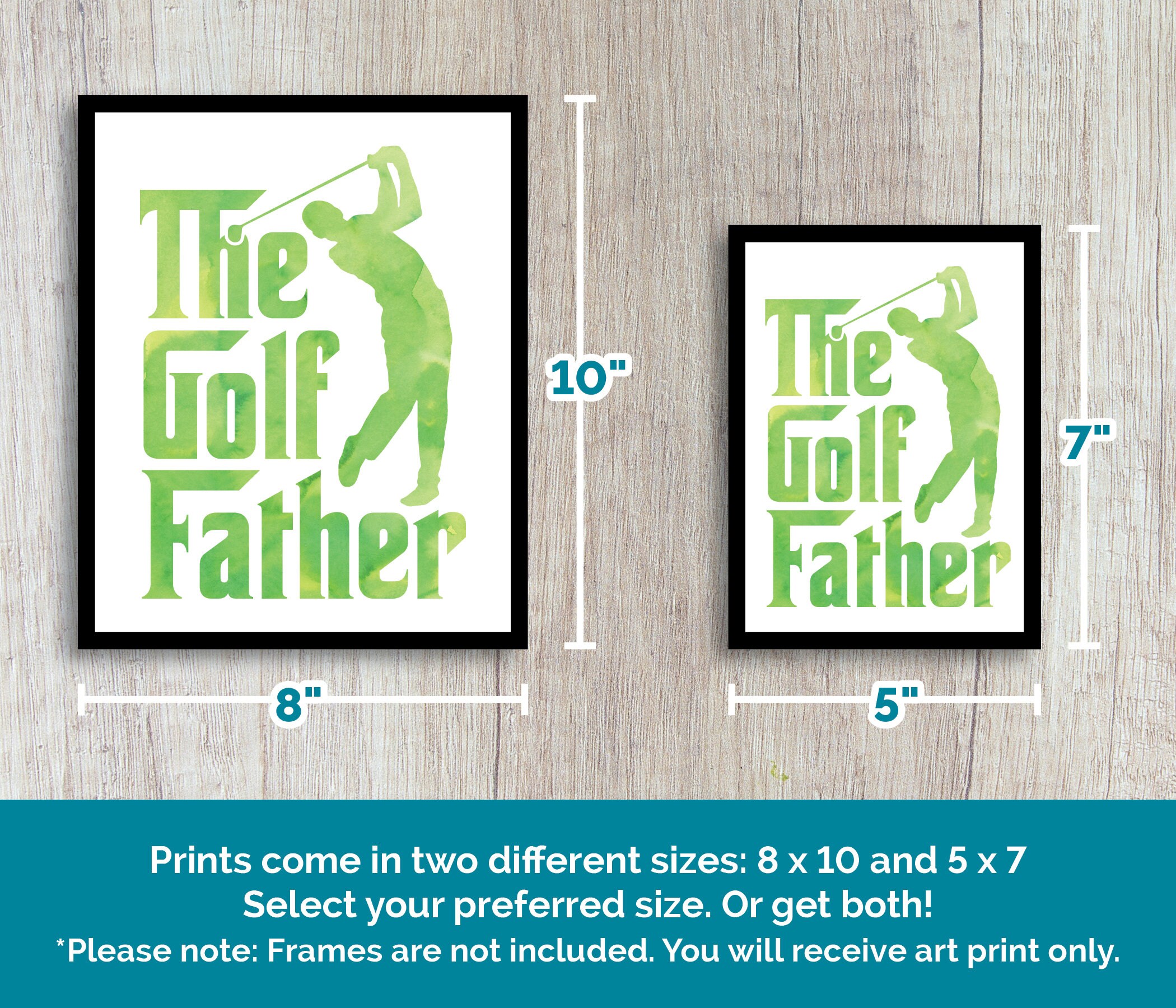 The Golf Father Art Print | Golf Typography Print | Father's Day Gift ...