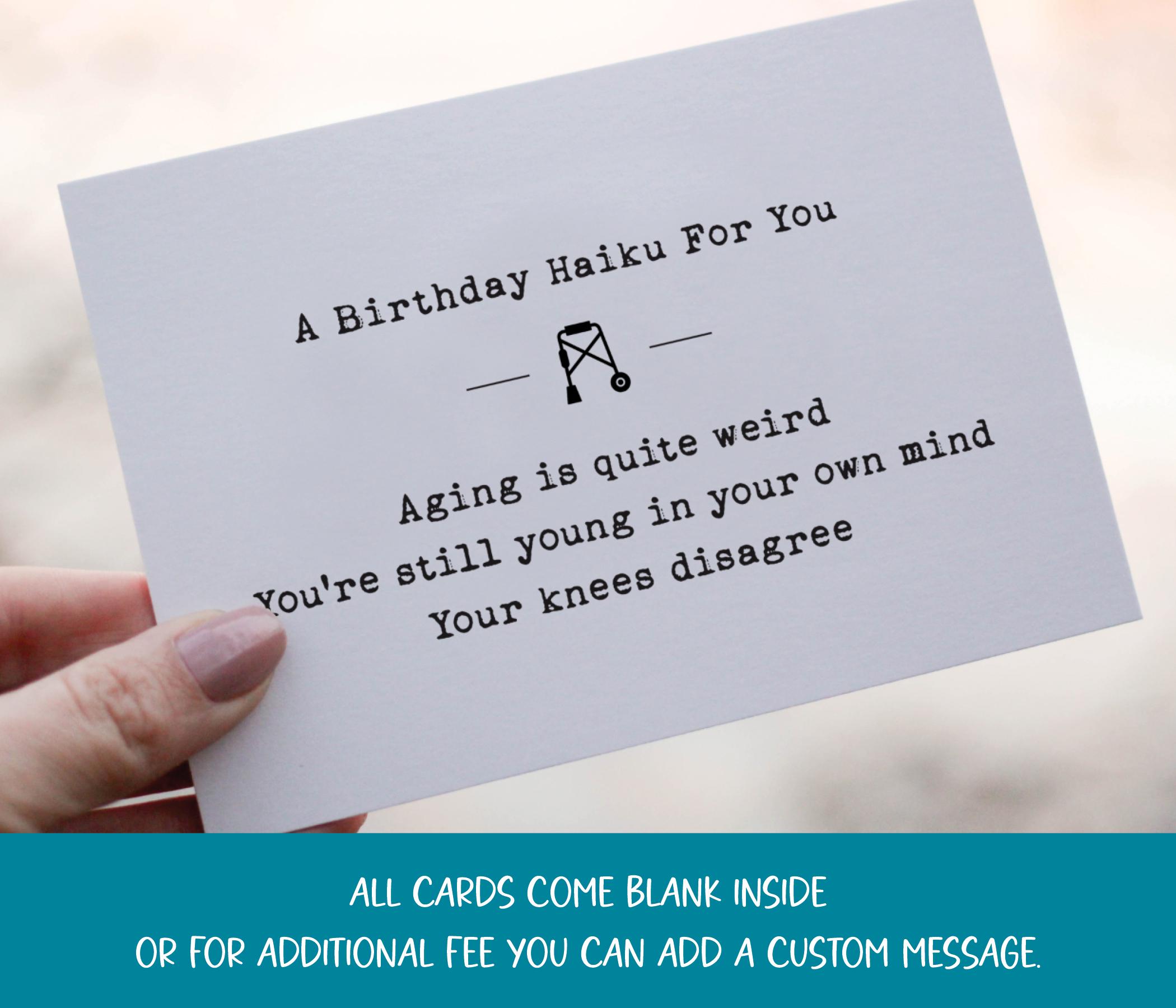 Funny Birthday Haiku | Aging is Quite Weird | Funny Greeting Card for ...