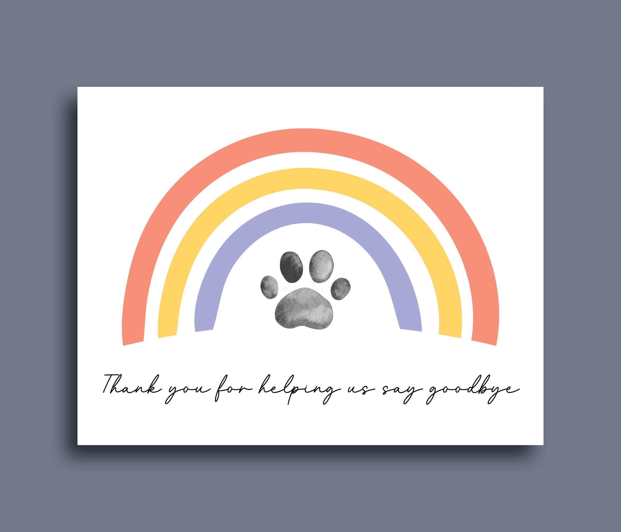 Thank You for Helping Us Say Goodbye | Pet Loss Greeting Card ...