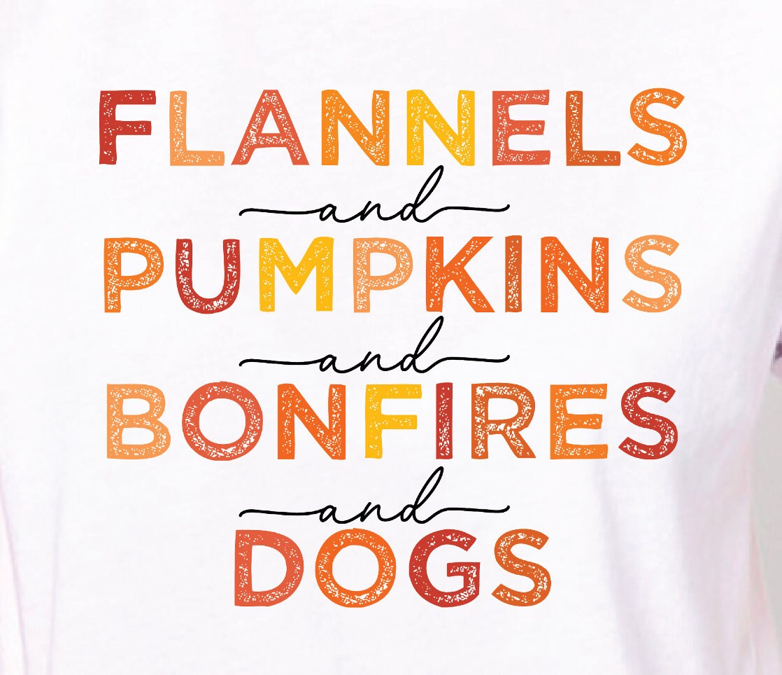 Fall Words PNG Clipart Autumn Sublimation Graphics Dog - Etsy