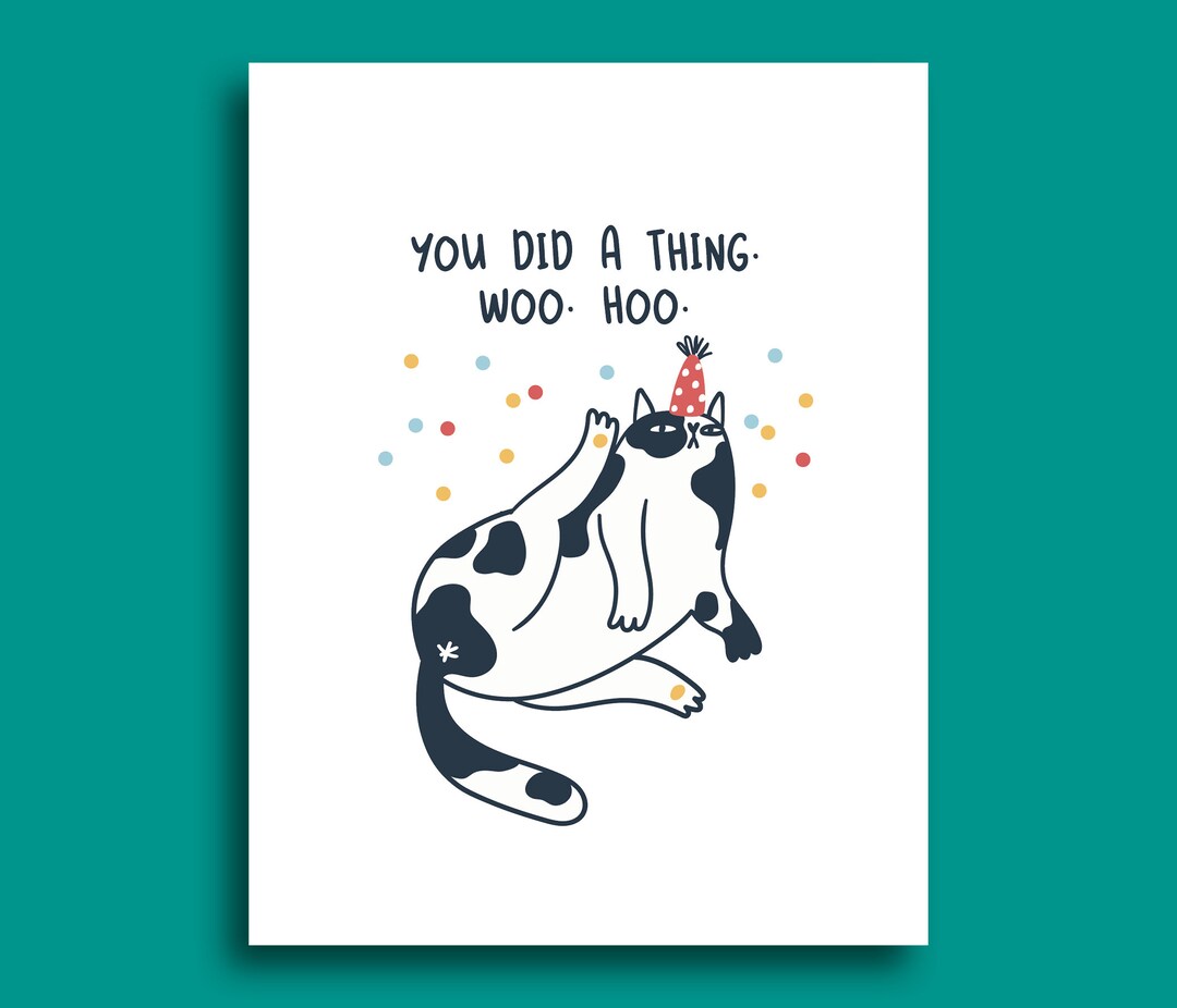 Funny Grumpy Cat Congratulations Card: Milestone Gift - Etsy