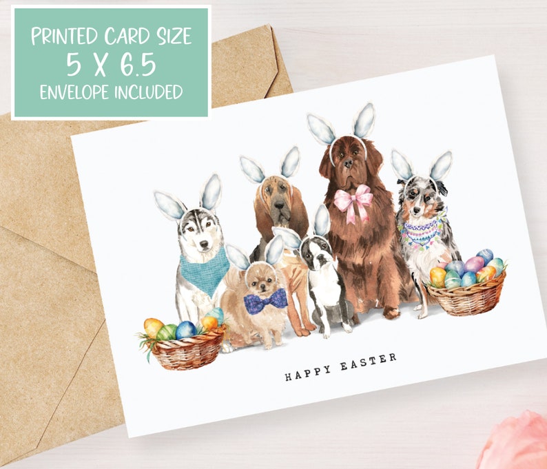 Group of Dogs Easter Card | Happy Easter Greetings | Springtime Dog ...