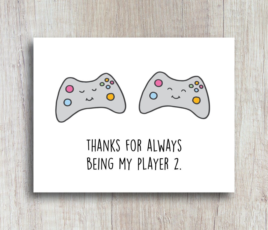 Gamer Anniversary Card: Player 2 - Nerdy Love Note - Etsy
