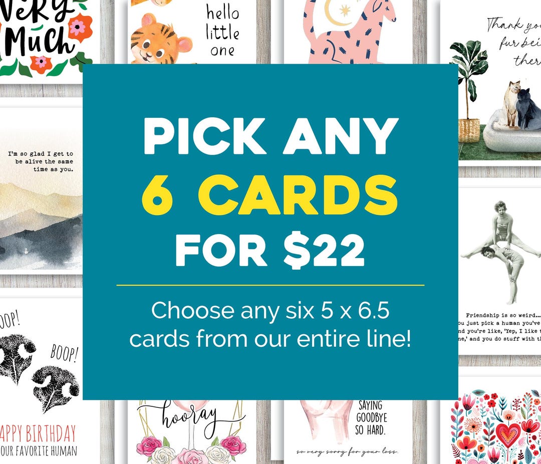 Pick Any 6 Greeting Cards Bundle | Assorted Greeting Cards | Mix ...