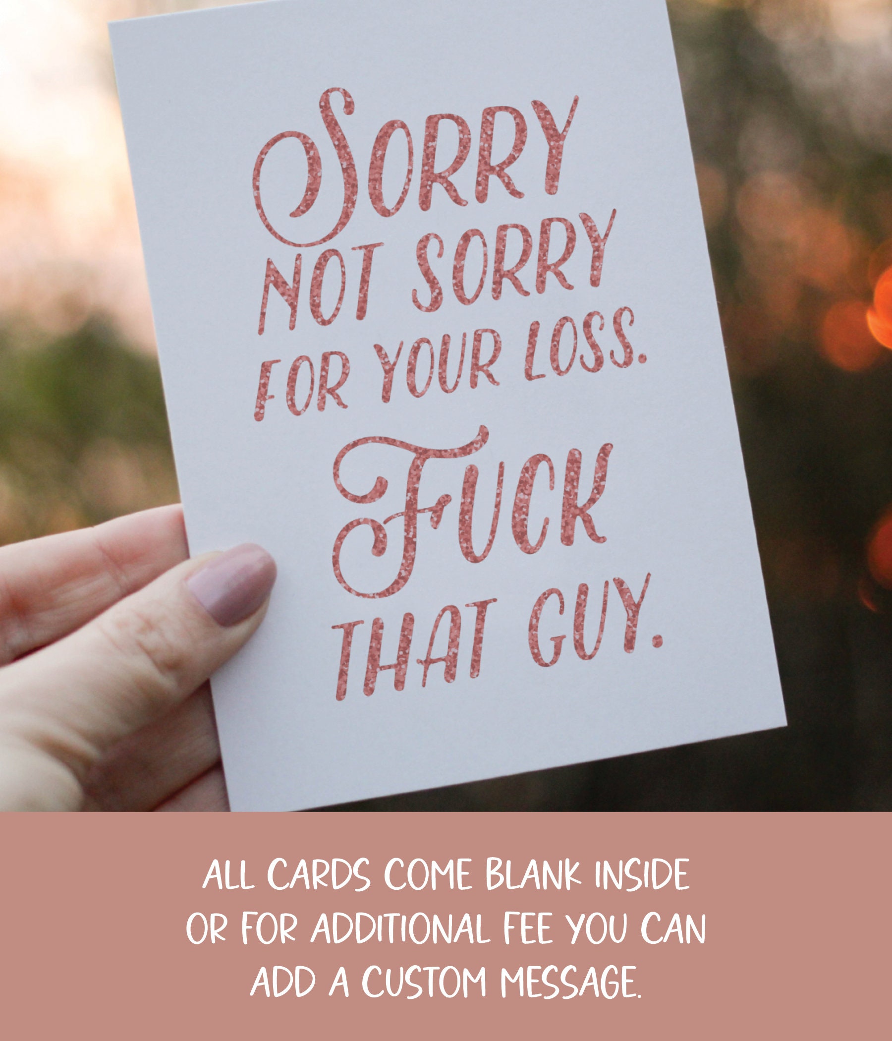 Sorry Not Sorry for Your Loss Funny Breakup Card Break up Card for Her ...