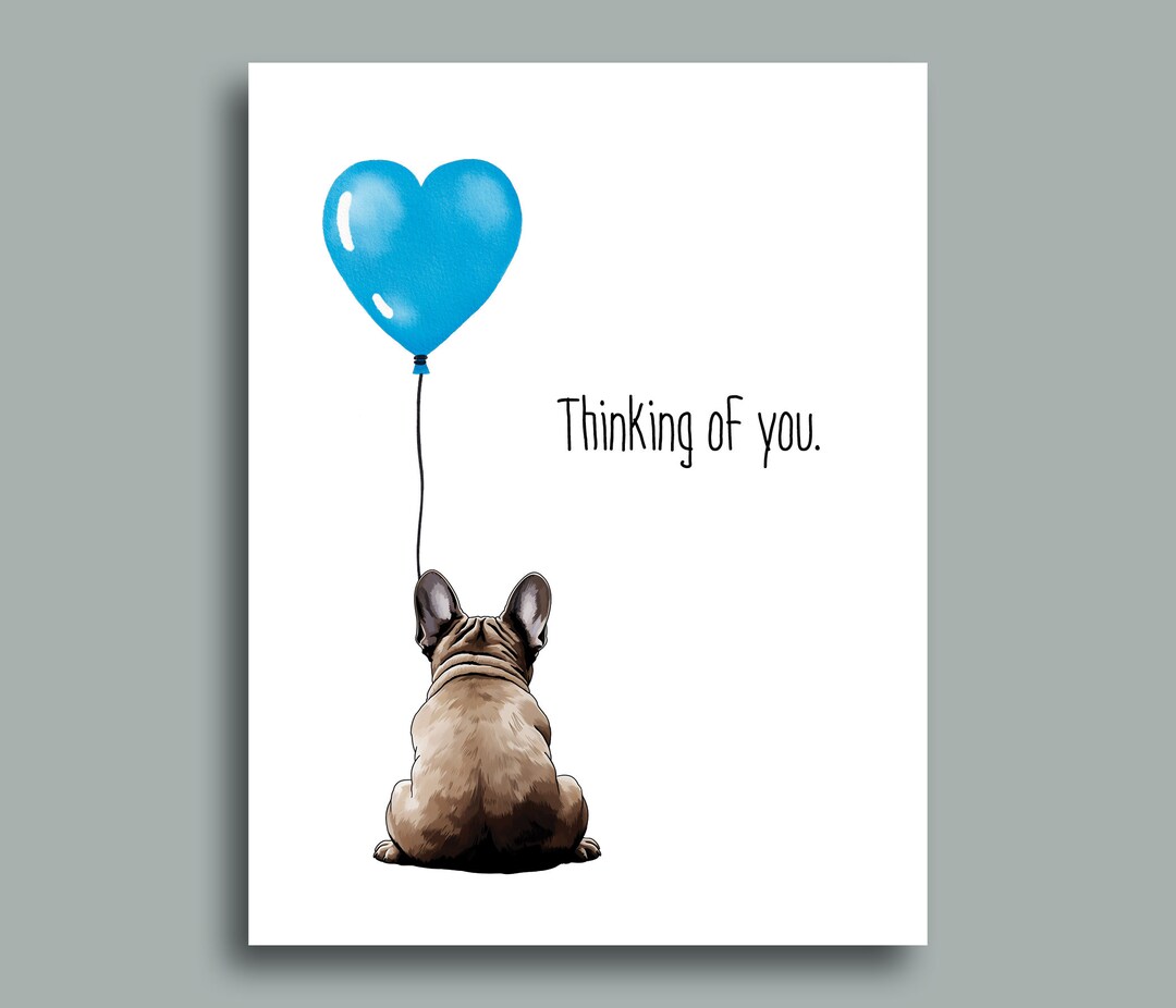 Thinking of You | Card for Loss of Dog | French Bulldog Card | Greeting ...