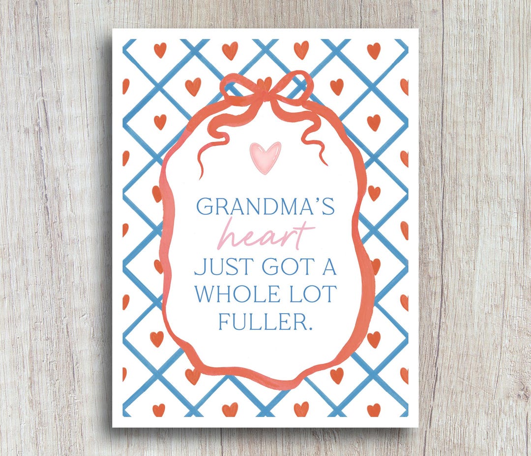 New Grandma Greeting Card: Grandchild Announcement - Etsy