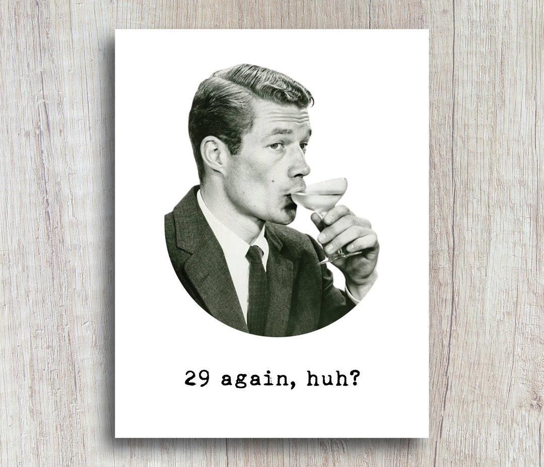 29 Again Funny Birthday Card | Birthday Humor for Friend | Vintage ...