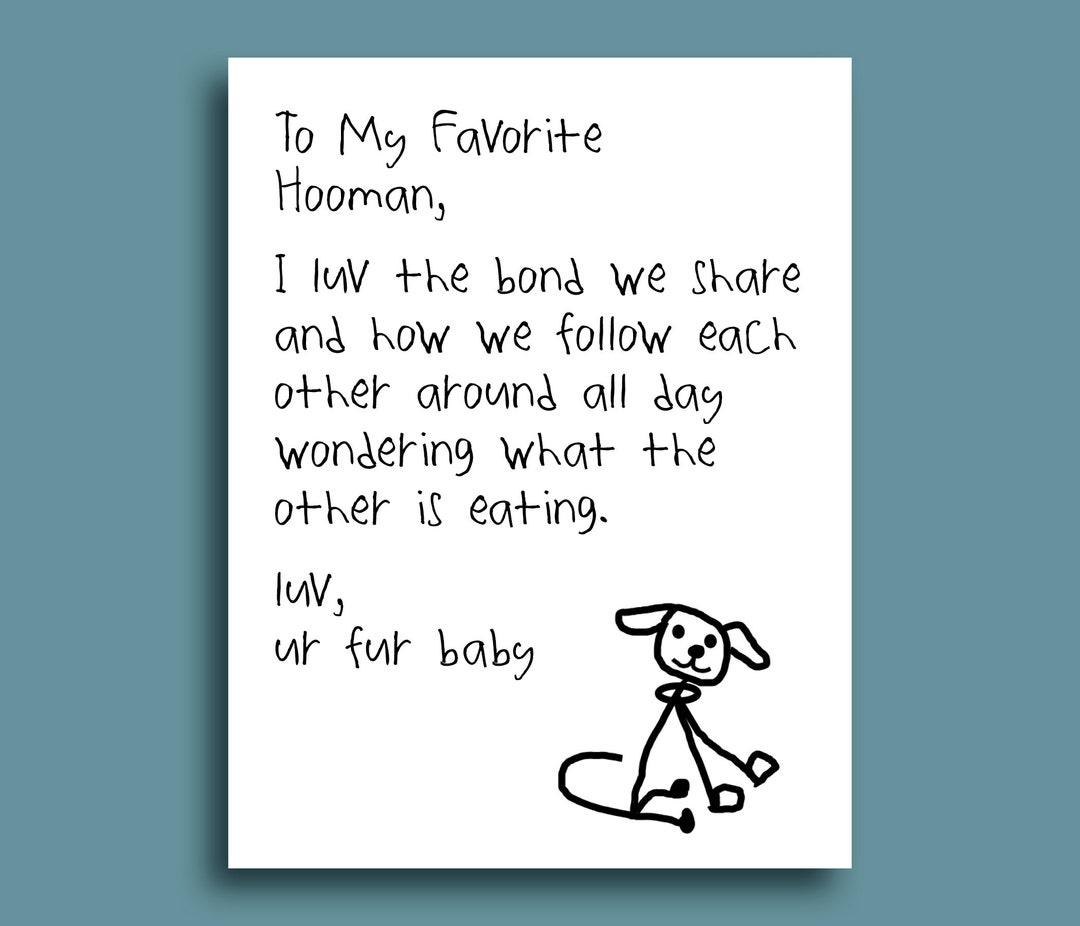 Greeting Card From the Dog | Favorite Hooman Gift | Handwritten Letter | Card for All Occasions ...