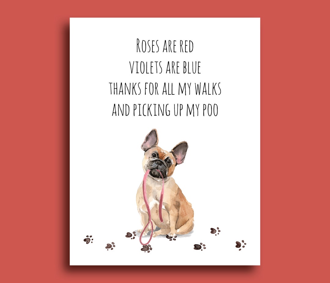 Dog Roses Are Red Poem | Birthday Day Card From Dog | Funny Card for ...