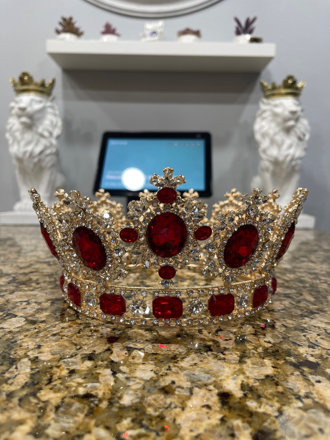 Crown Corona Chango Grande Rojo Y Silver - Etsy