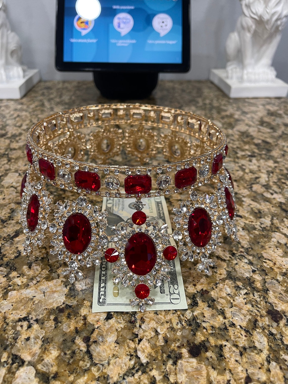 Crown Corona Chango Grande Rojo Y Silver - Etsy