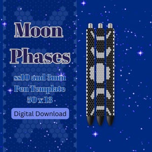 Moon Phases Pen Template | Rhinestone Template | Ss10 and 3mm | Inkjoy ...